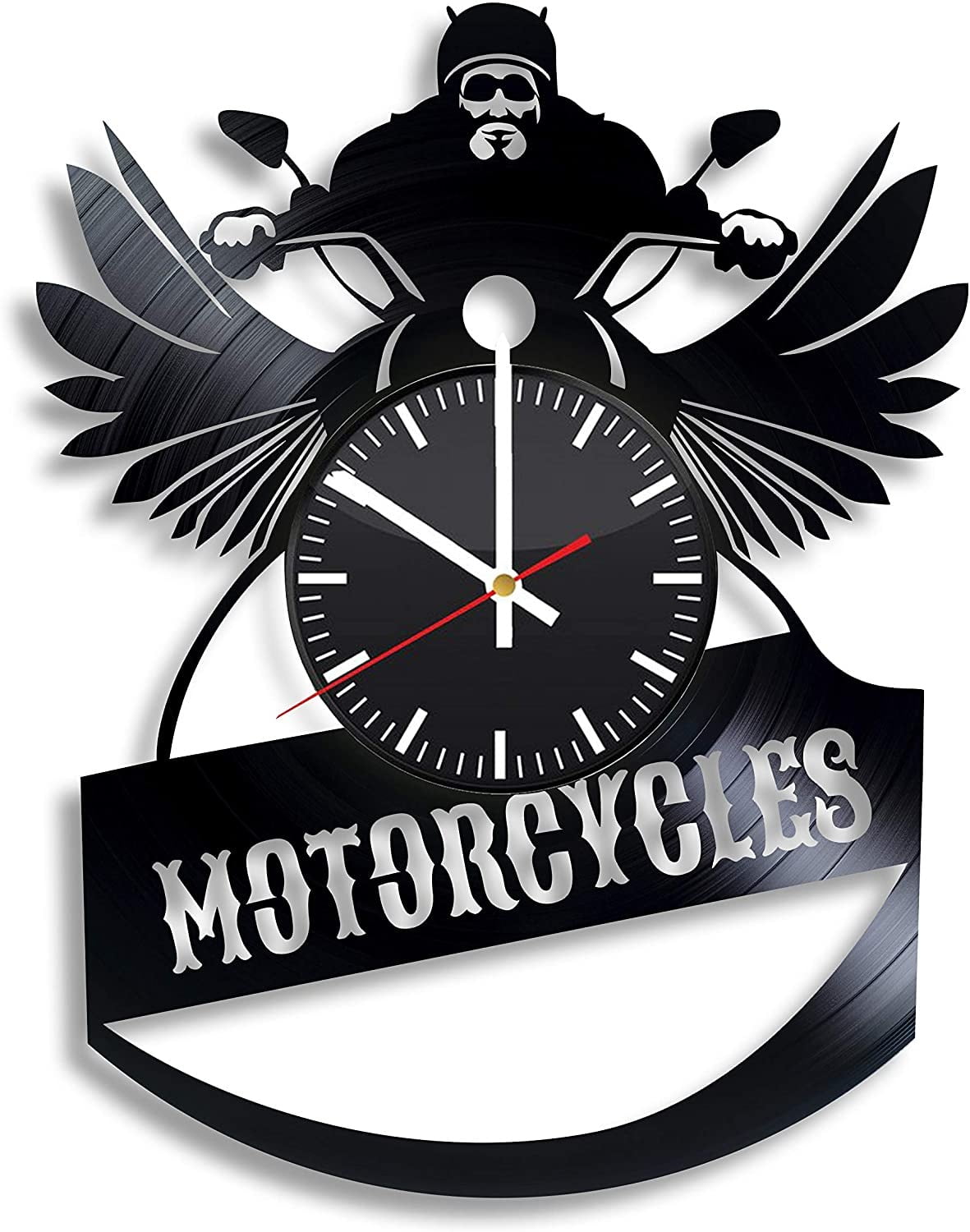Motorcycles Bikes Vinyl Wall Clock,Vinyl Record Clock Home Decorations ...