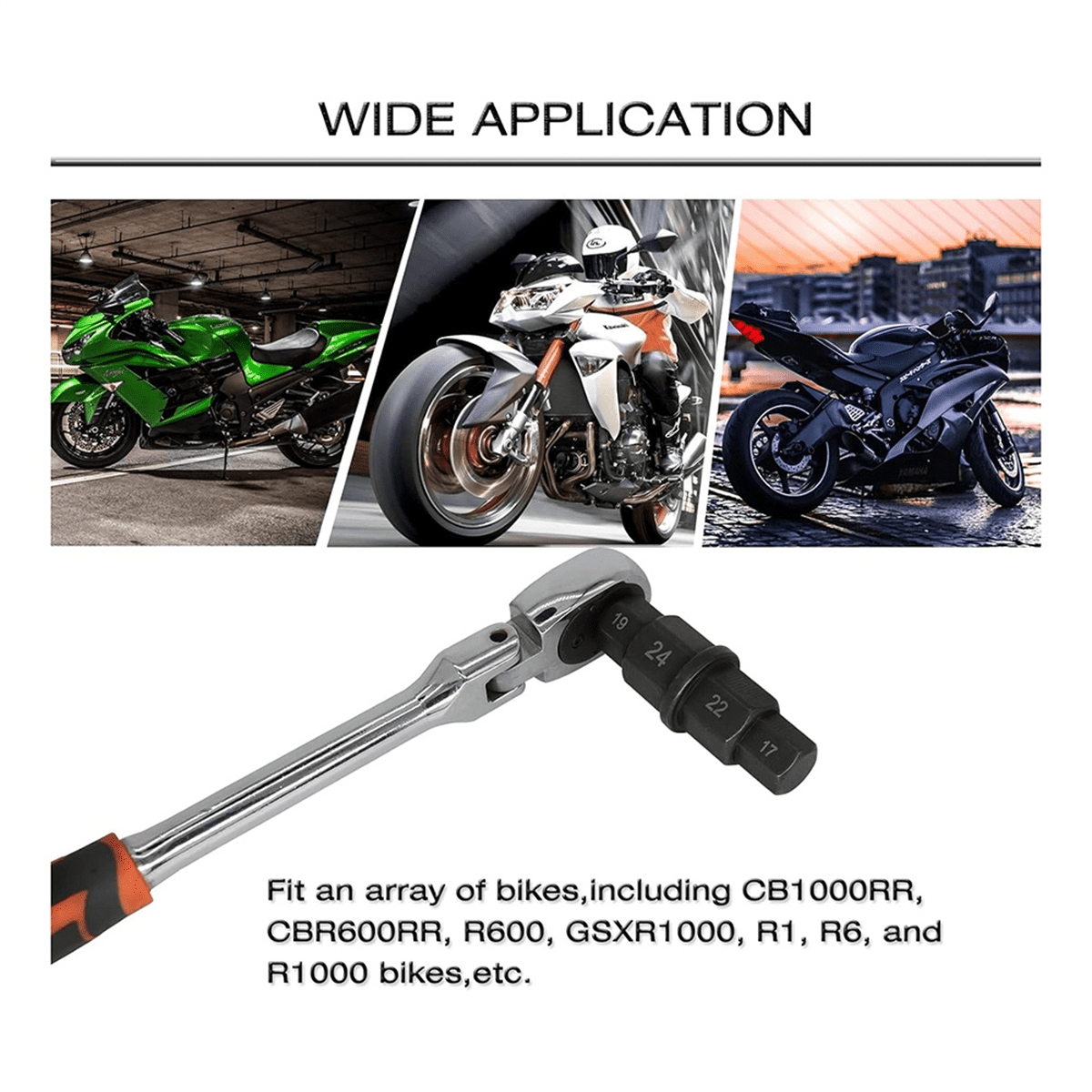 Motorcycles Hex Axle Tool Steady Hex Bit Socket Set Black Spindle ...