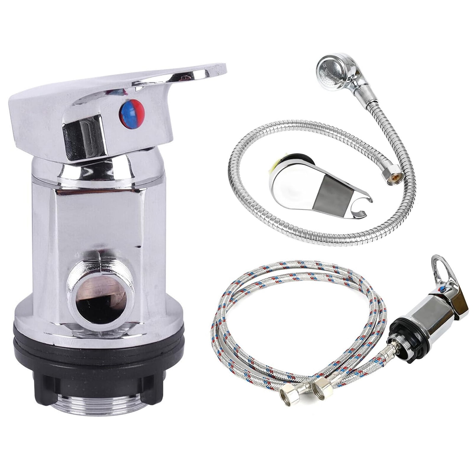 Motorhome Campervan Shower Mixer Tap Outlet 1/2" + 2x 800mm Hose ...