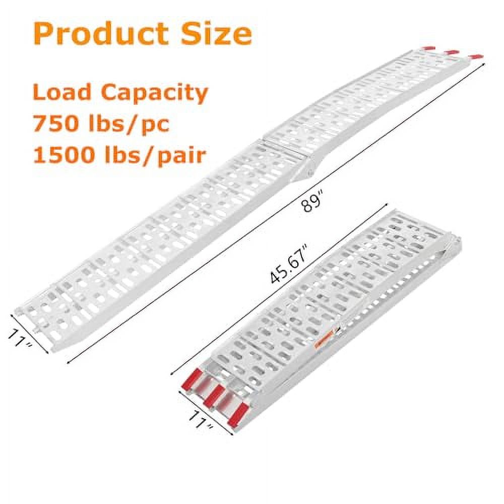 Motorhot 2Pcs 7.5FT Aluminum Loading Ramps for Lawnmower ATV UTV Truck ...