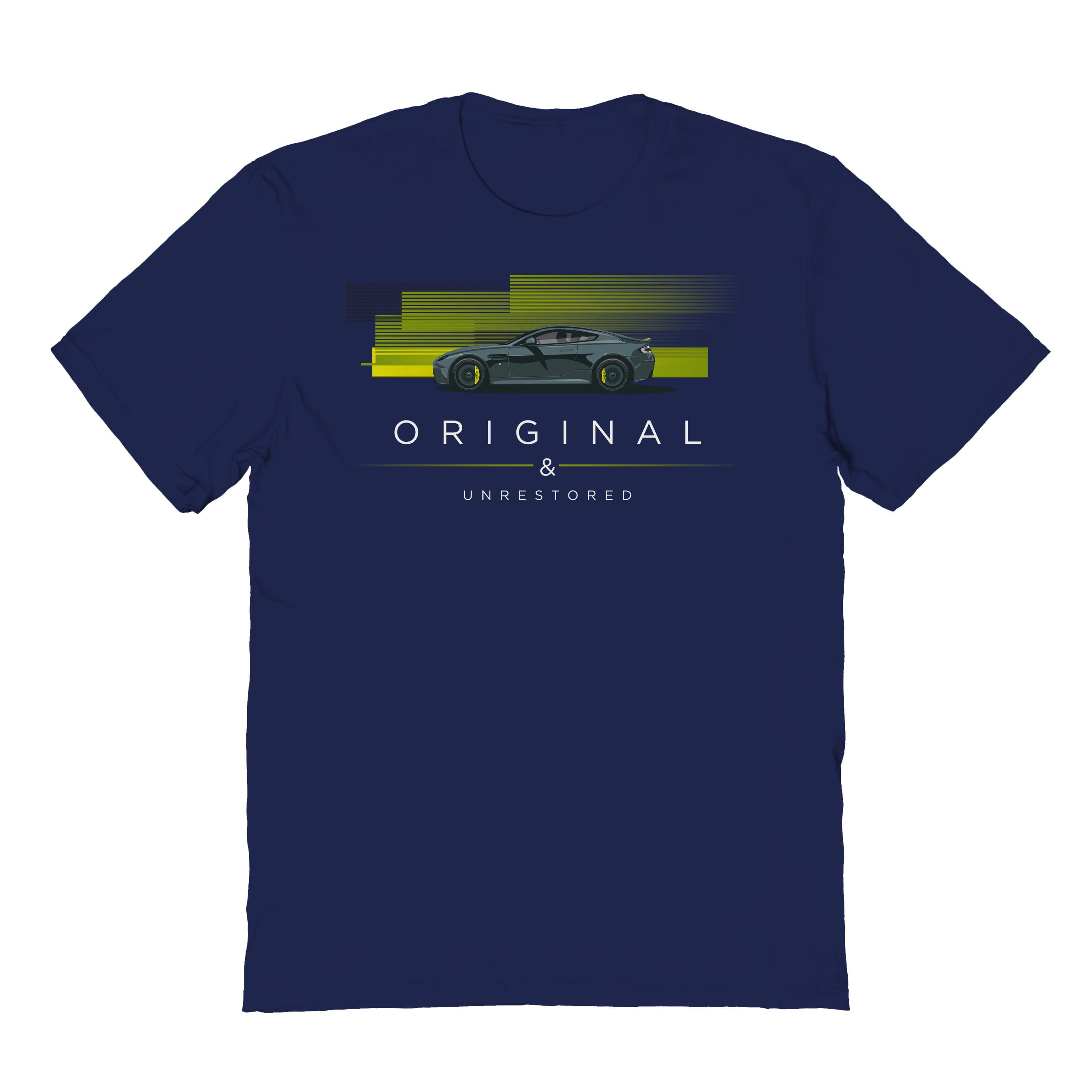 Motoring Original & Unrestored Lines Graphic Navy Men's Cotton T-Shirt ...
