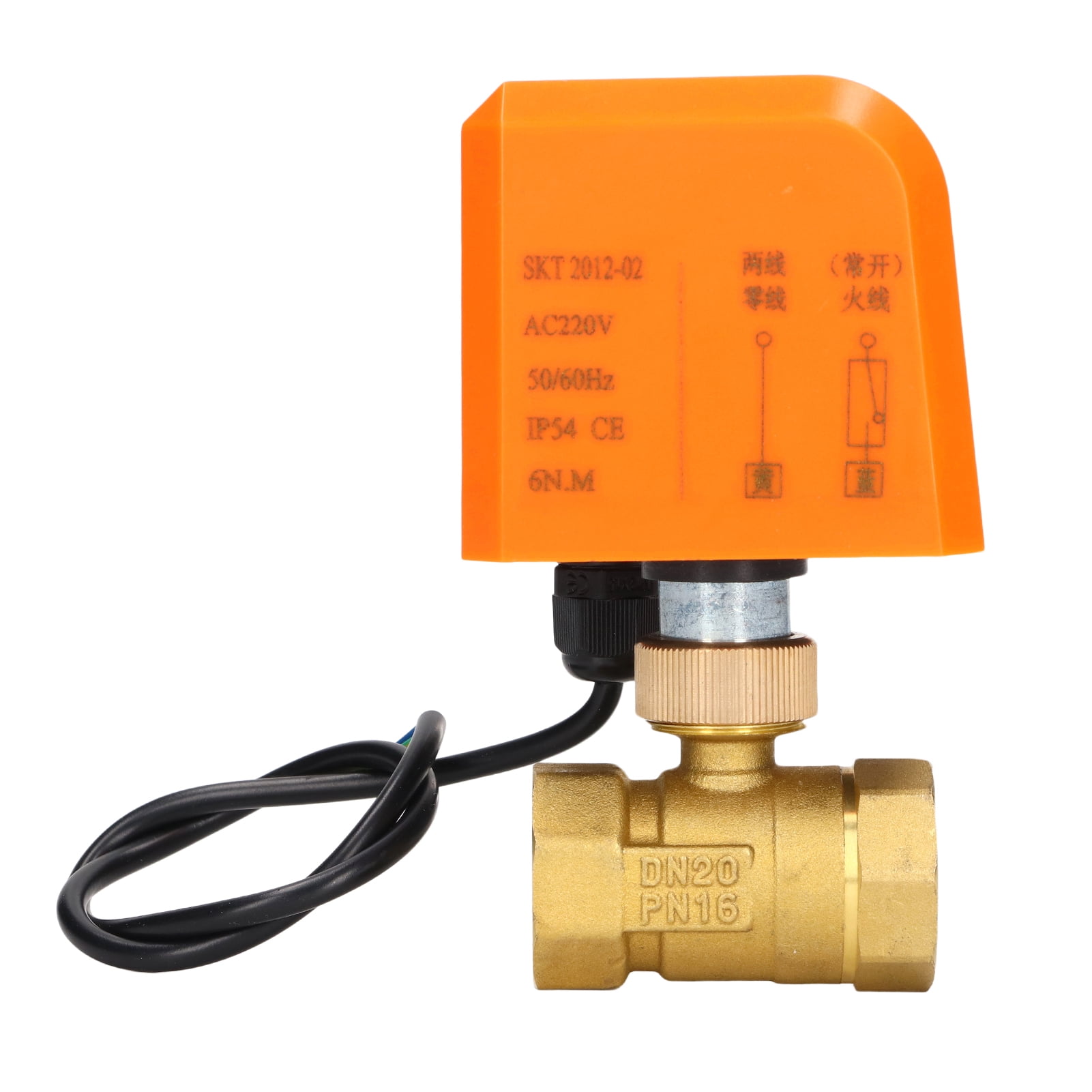 Motorized Ball Valve 2 Way 2 Wire Normal Open Electric Ball Valve with DN20 Interface AC220V ...