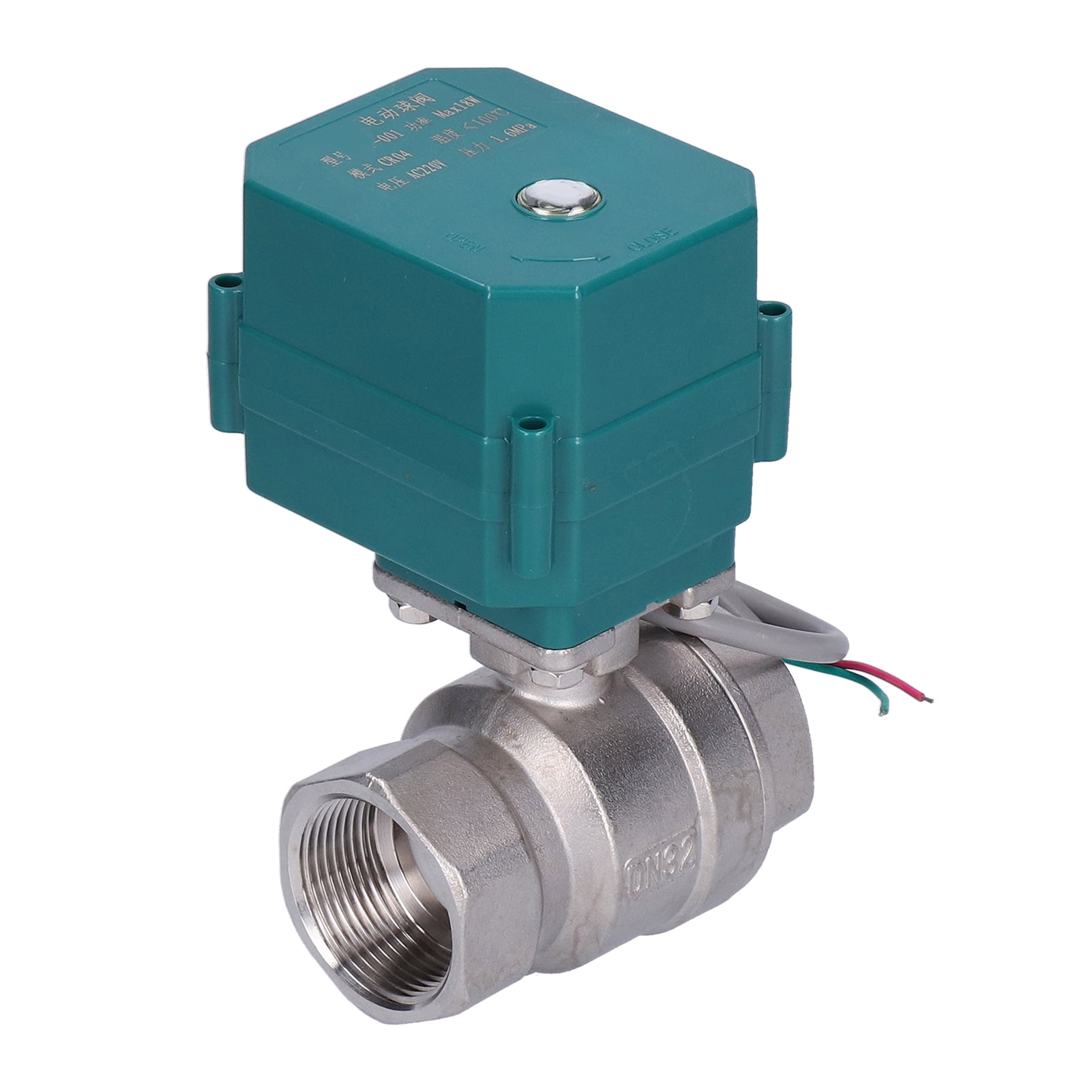 Motorized Ball Valve Stainless Steel 2 Way DN32 AC220V With Auto Return ...