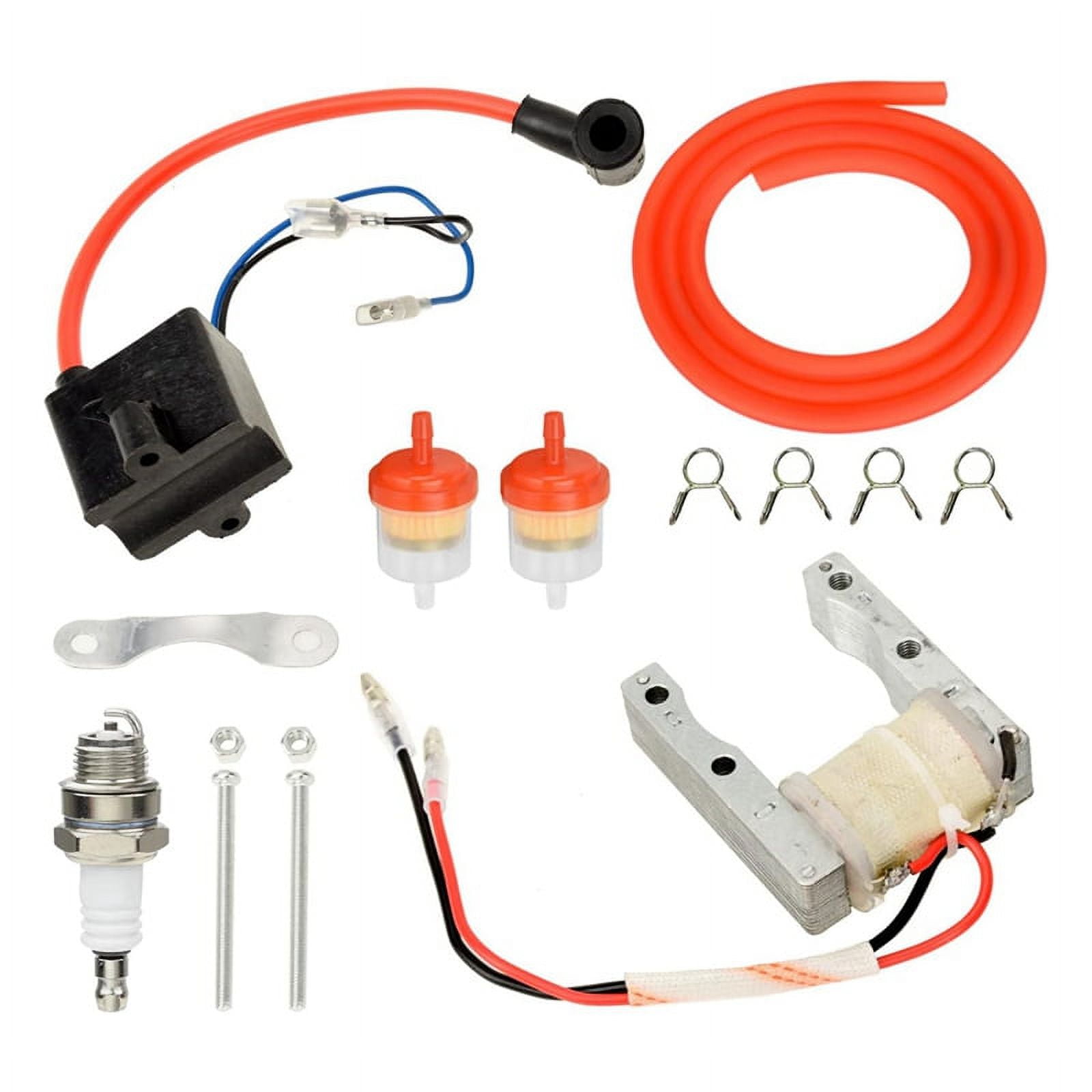 Motorized Bike CDI Ignition Coil + Coil Kit for 2 Stroke 49cc 50cc 66cc 80cc 100cc Engine Gas ...