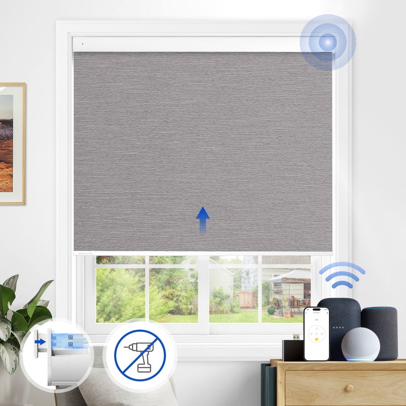 Motorized Blinds No Drill Automatic Blinds for Windows Cordless Roller ...