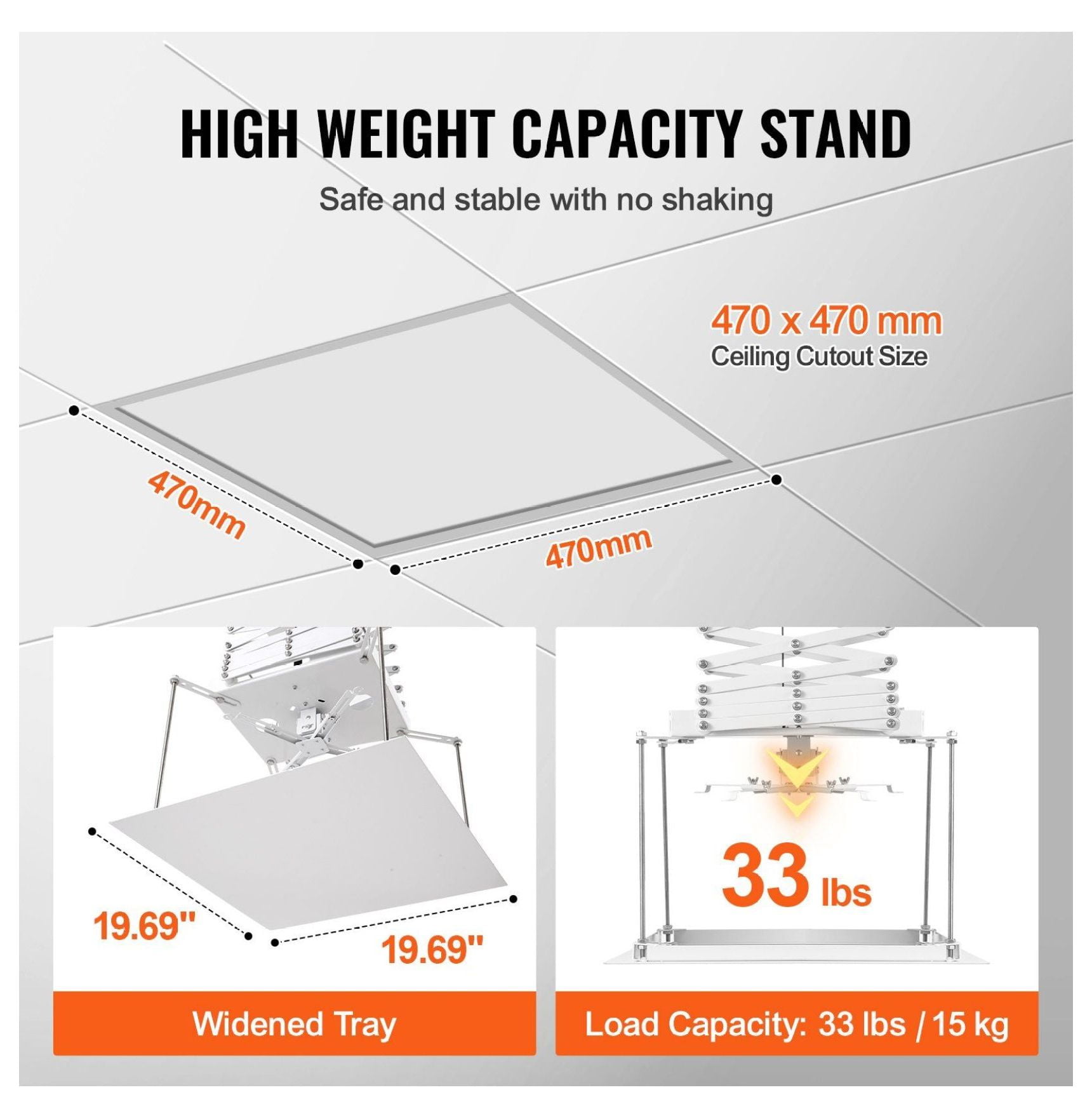 Motorized Projector Lift, Electric Ceiling Mount 59 Inch Adjustable ...