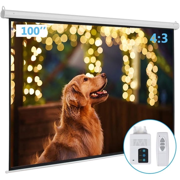 Motorized Projector Screen with Remote Control, No Wrinkles, Without ...