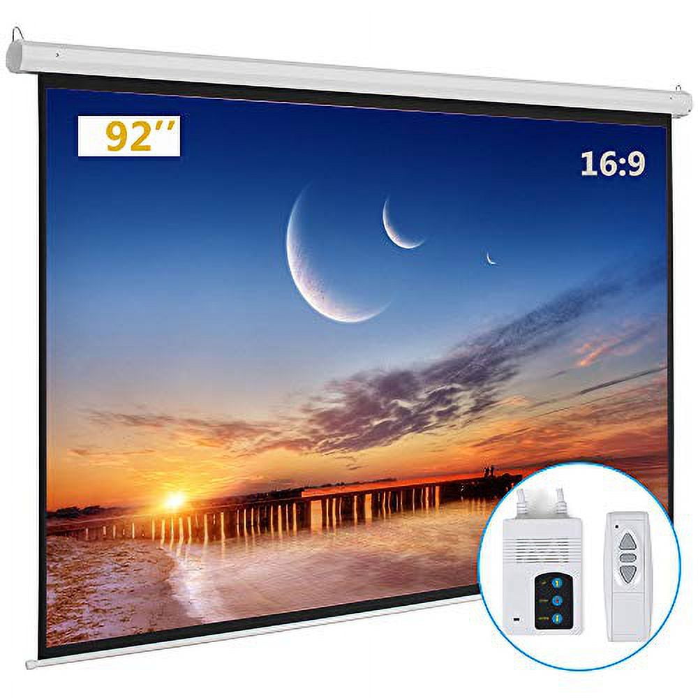 Motorized Projector Screen with Remote Control, No Wrinkles, Without ...