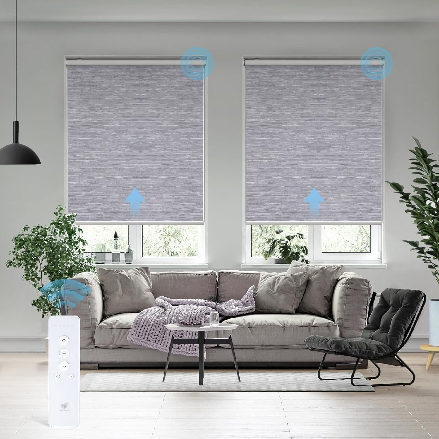 Motorized Roller Shade Compatible with HomeKit, 100% Blackout Automatic ...