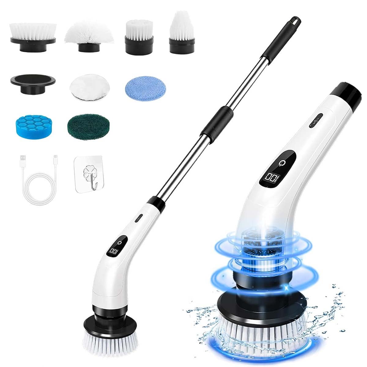 Motorized Rotary Scrubber Power Scrubber Cordless Cleaning Brush ...