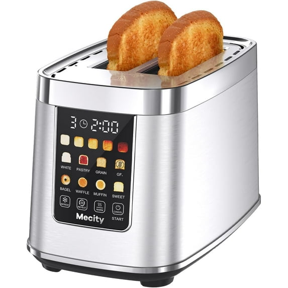 Motorized Toaster 2 Slice with Touch Screen, Stainless Steel Smart ...