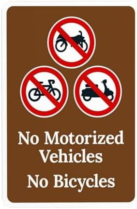 No Motorized Vehicles No Bicycles Warning,Rules Security Metal Signs ...