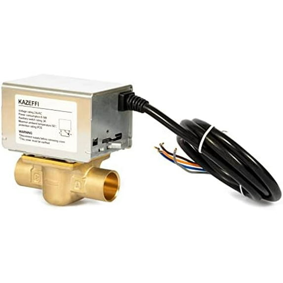 Motorized Zone Valve,2 way,3/4" Sweat,Normally Closed,18" Leads,4 wire ...