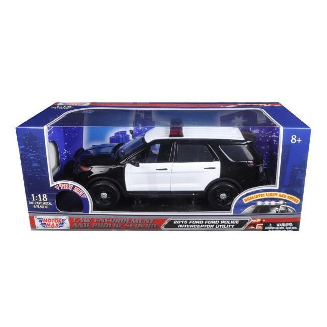 Motormax 2015 Ford Police Interceptor Utility Black & White with ...