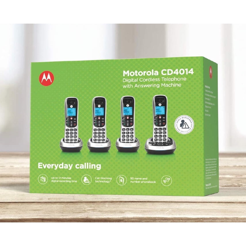 Motorola CD4014 CD4 Series Digital Cordless Telephone with Answering ...