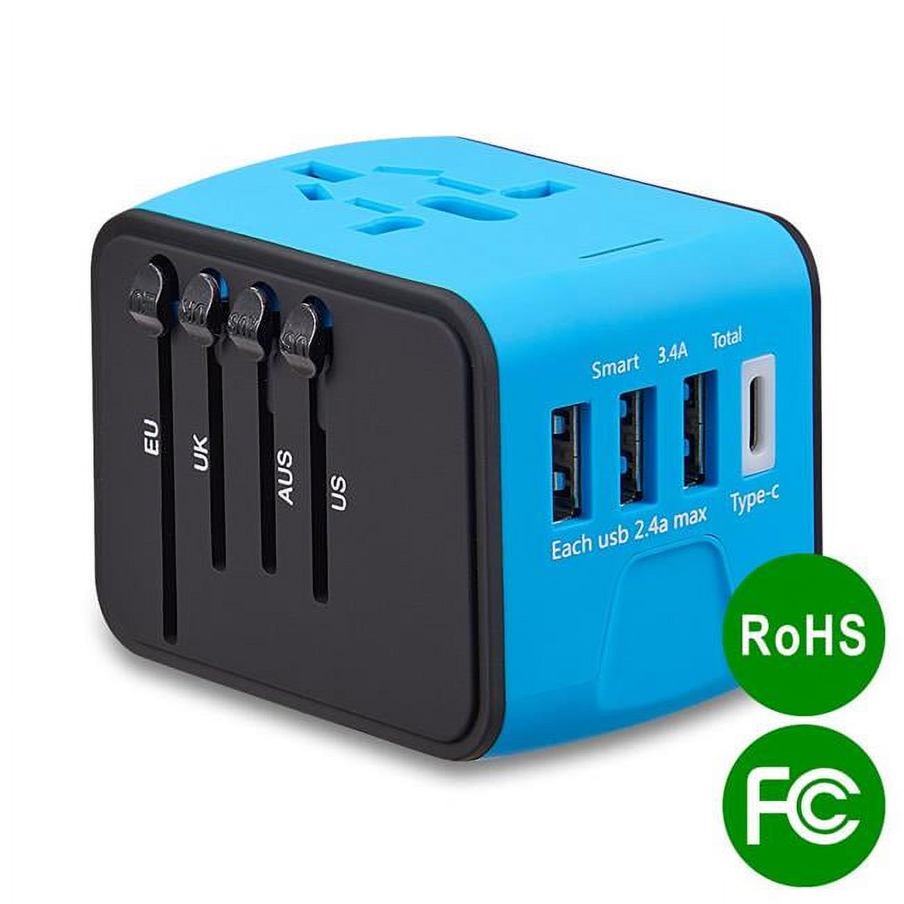 Motorola CHRD3USB-TYPC-BL Universal Travel Adapter Worldwide All In One ...