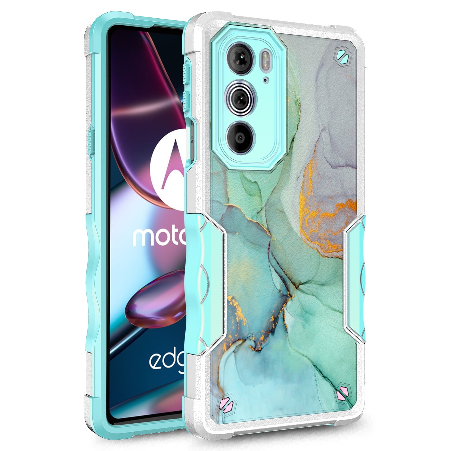 Motorola Edge 2022 Case, Rosebono Hybrid Dual Layer Graphic Design ...