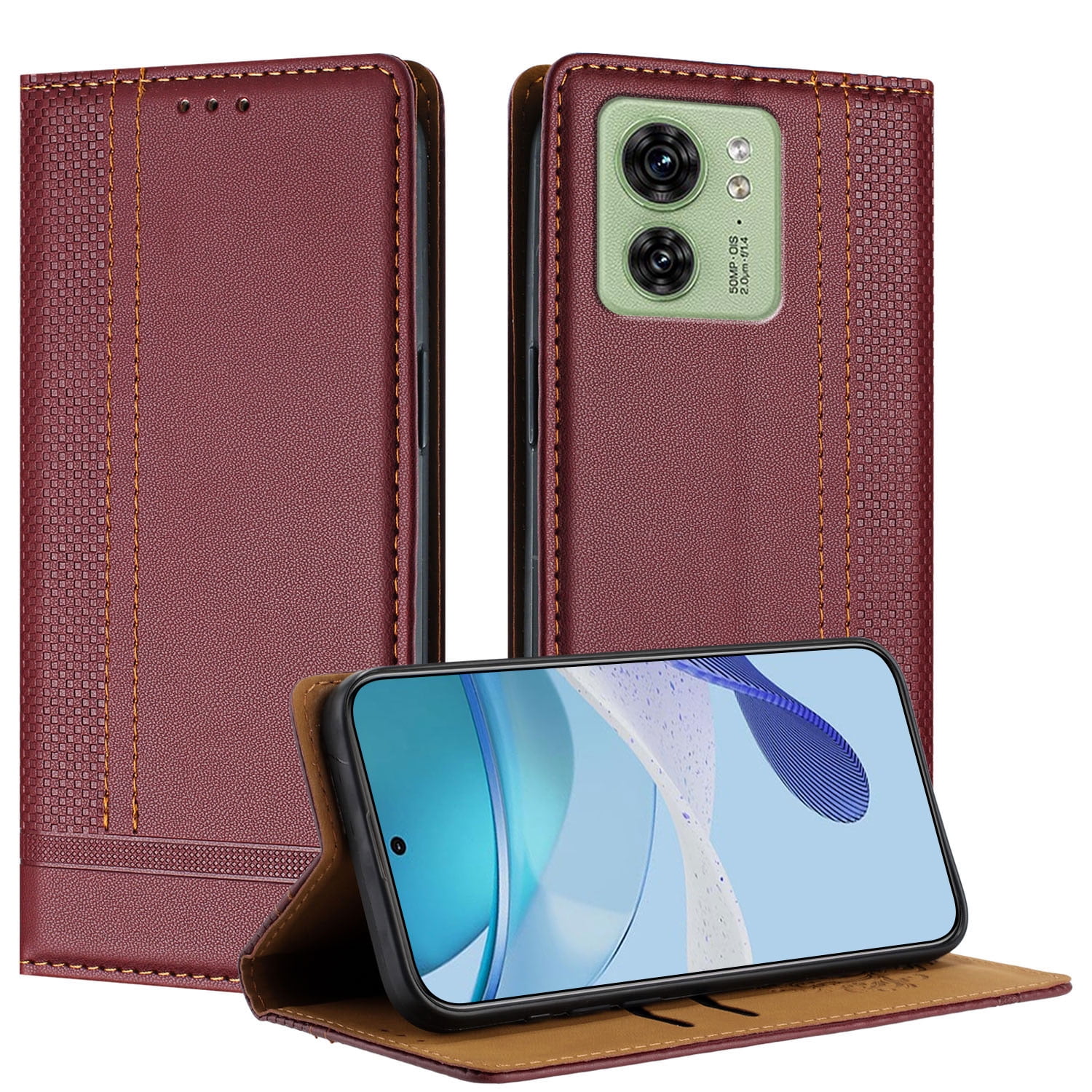 for Motorola Edge (2023) Purse Case, Magnetic Closure Business PU ...