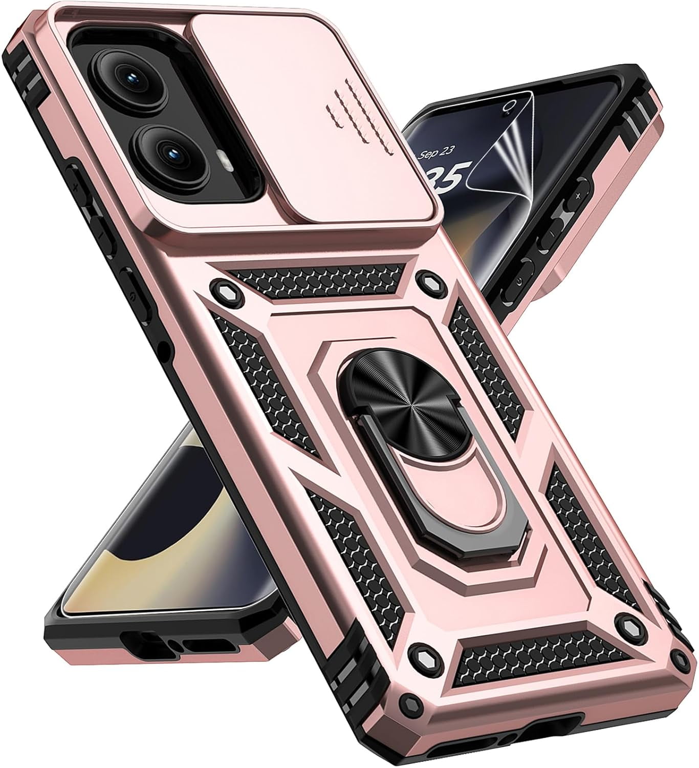 for Motorola Edge 2024 Case with Slide Camera Cover HD Screen Protector ...