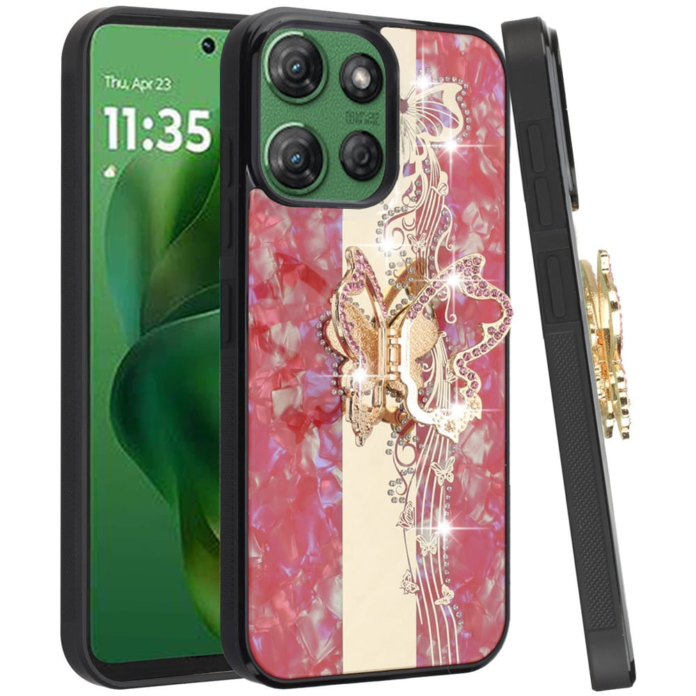 For Motorola Edge 2025 Case, Diamonds 3D Butterfly Bling Sparkly ...
