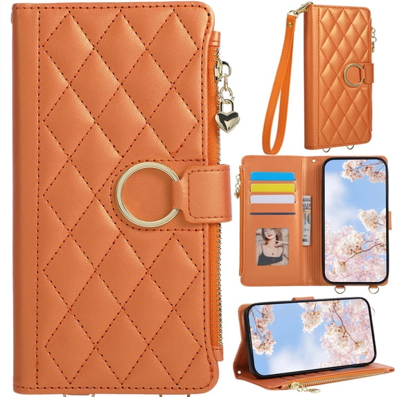 for Motorola Edge (2025) Leather Phone Case Wallet Love Heart Zipper ...