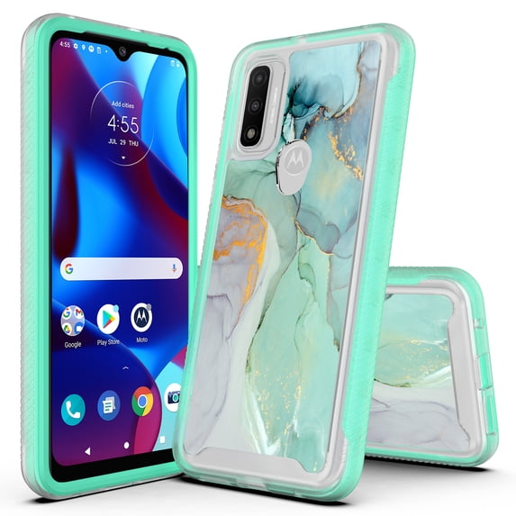 Motorola G Power 2022 Case, Moto G Pure Case, Rosebono Hybrid Green ...