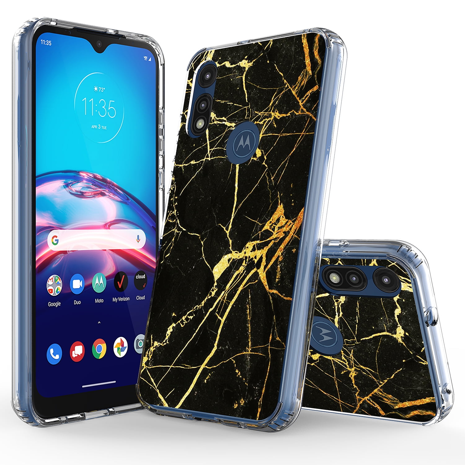 Motorola Moto E (2020) Case, Rosebono Bling Glitter Sparkle Laser Black ...