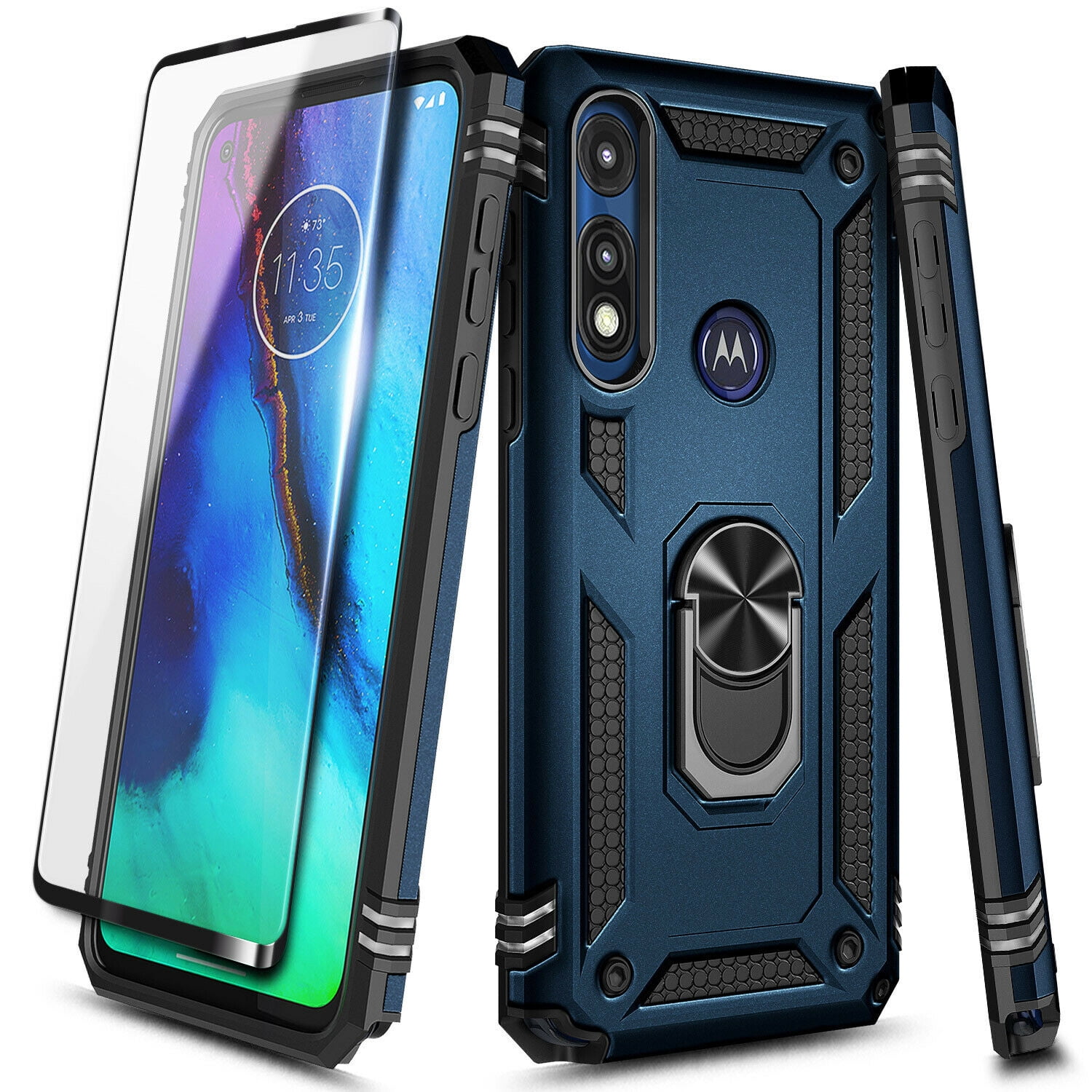 For Motorola Moto E 2020 Phone Case with Tempered Glass Screen ...