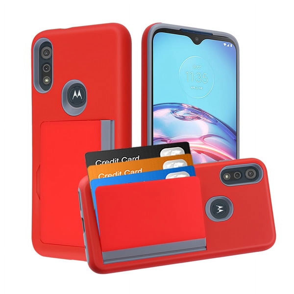 Motorola Moto E (2020) Wallet Phone Case Ultra Protective Cover with 3 ...