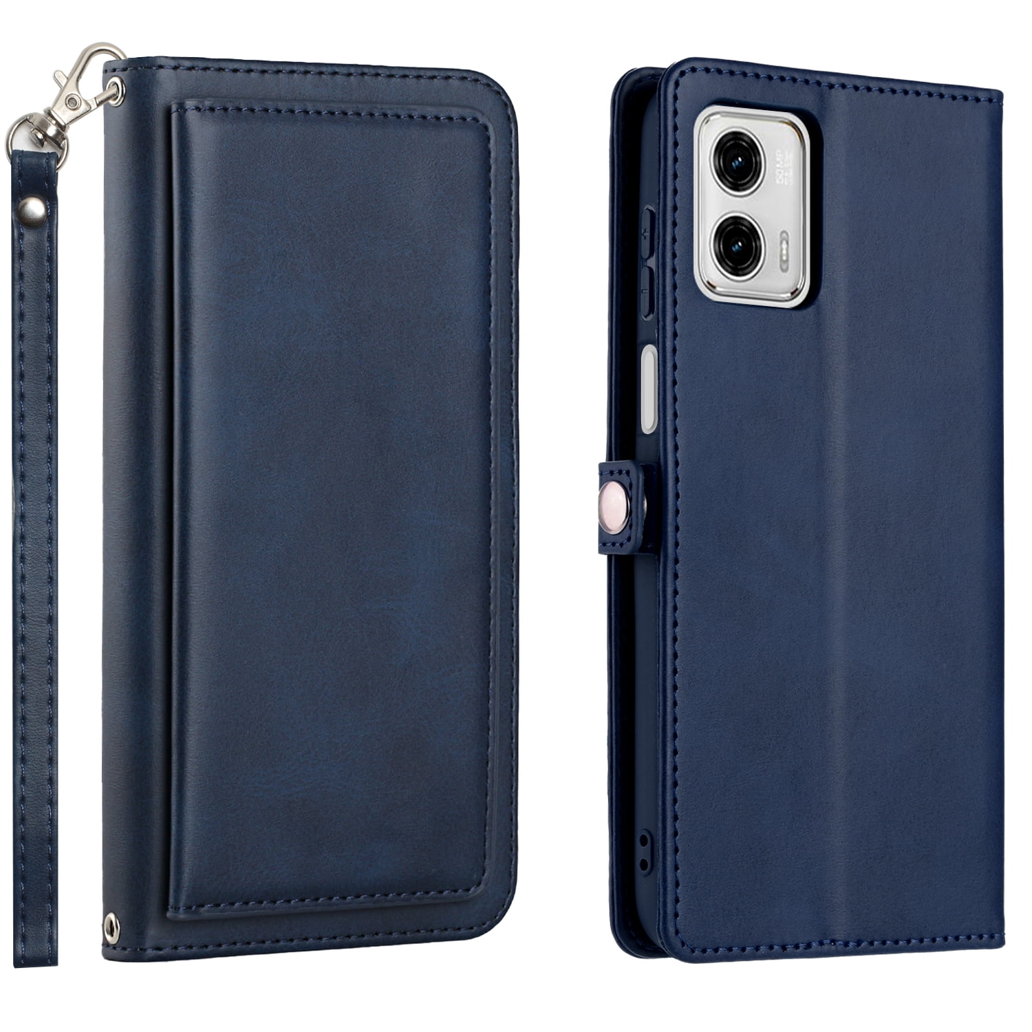 New Frontier Wallet Cell Phone Case for Motorola Moto G 5G 2023, Blue ...