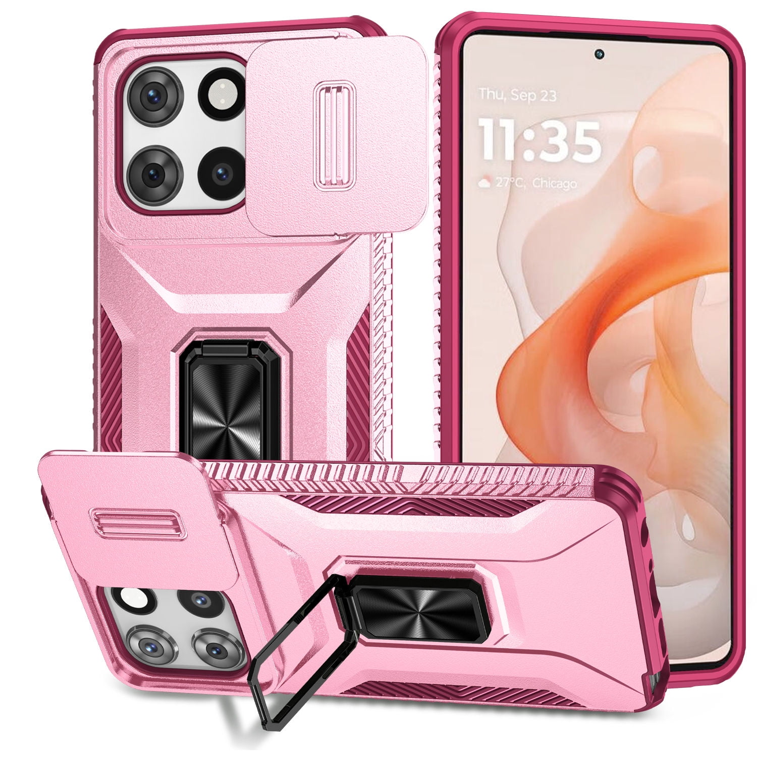 For Motorola Moto G 5G 2025 2024 2023 Case with Slide Camera Cover, [Full Camera Protection ...