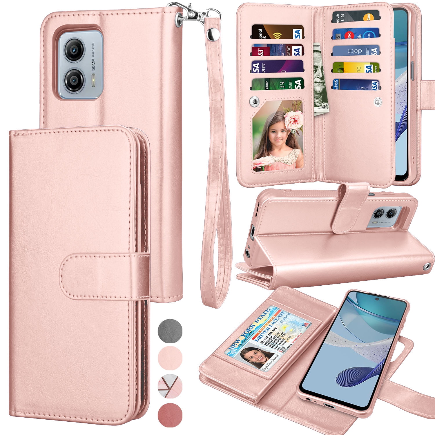 Tekcoo Wallet Case for Motorola Moto G 5G/G Power 5G 2023, PU Leather Flip Cover with Card Slots ...