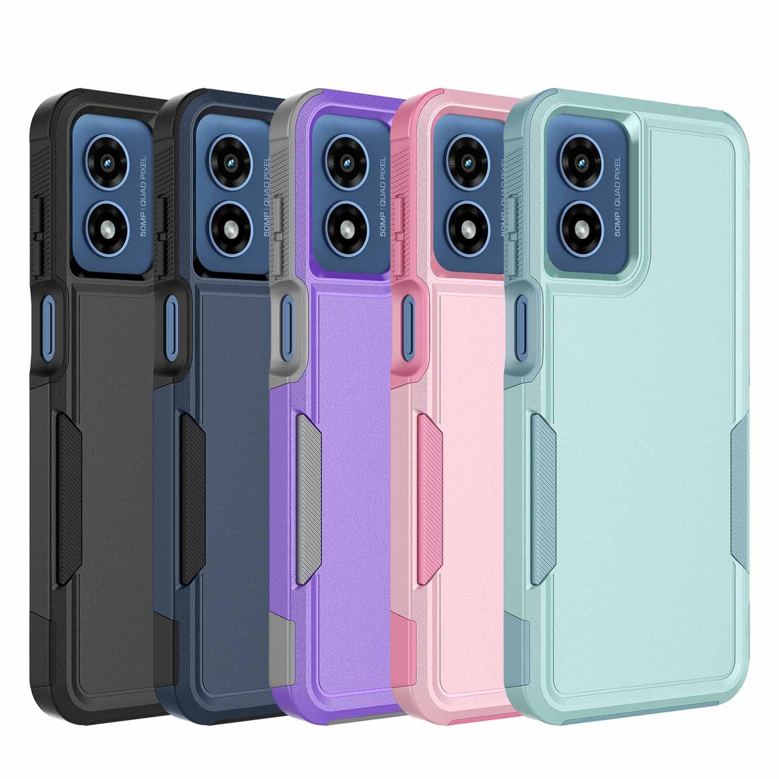 Njjex Motorola Moto G Play 4G 2024 Case, Dual Layer Shockproof Rugged ...