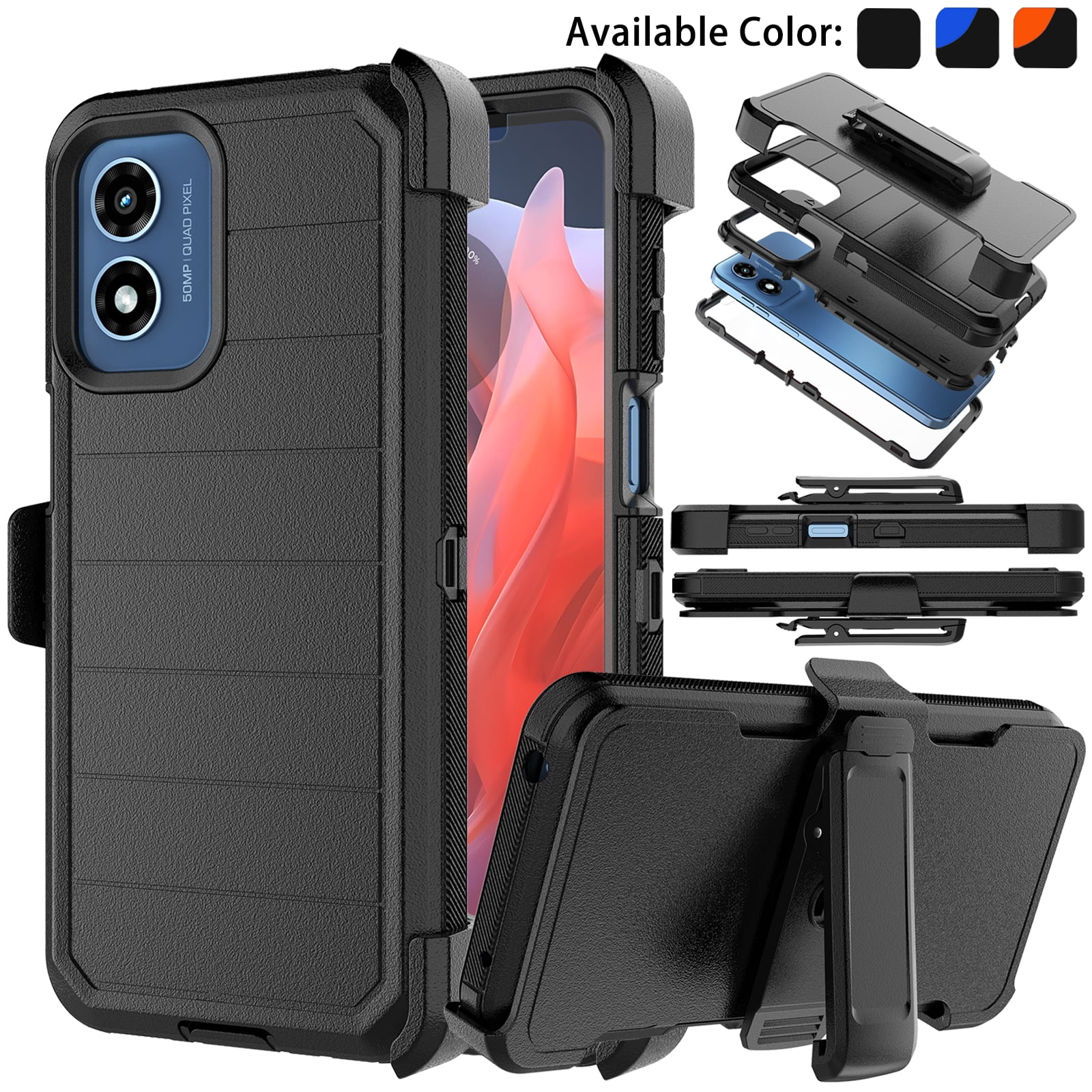 Moto G Screen Protector And Case Heavy Duty Holster Case With Belt Clip ...
