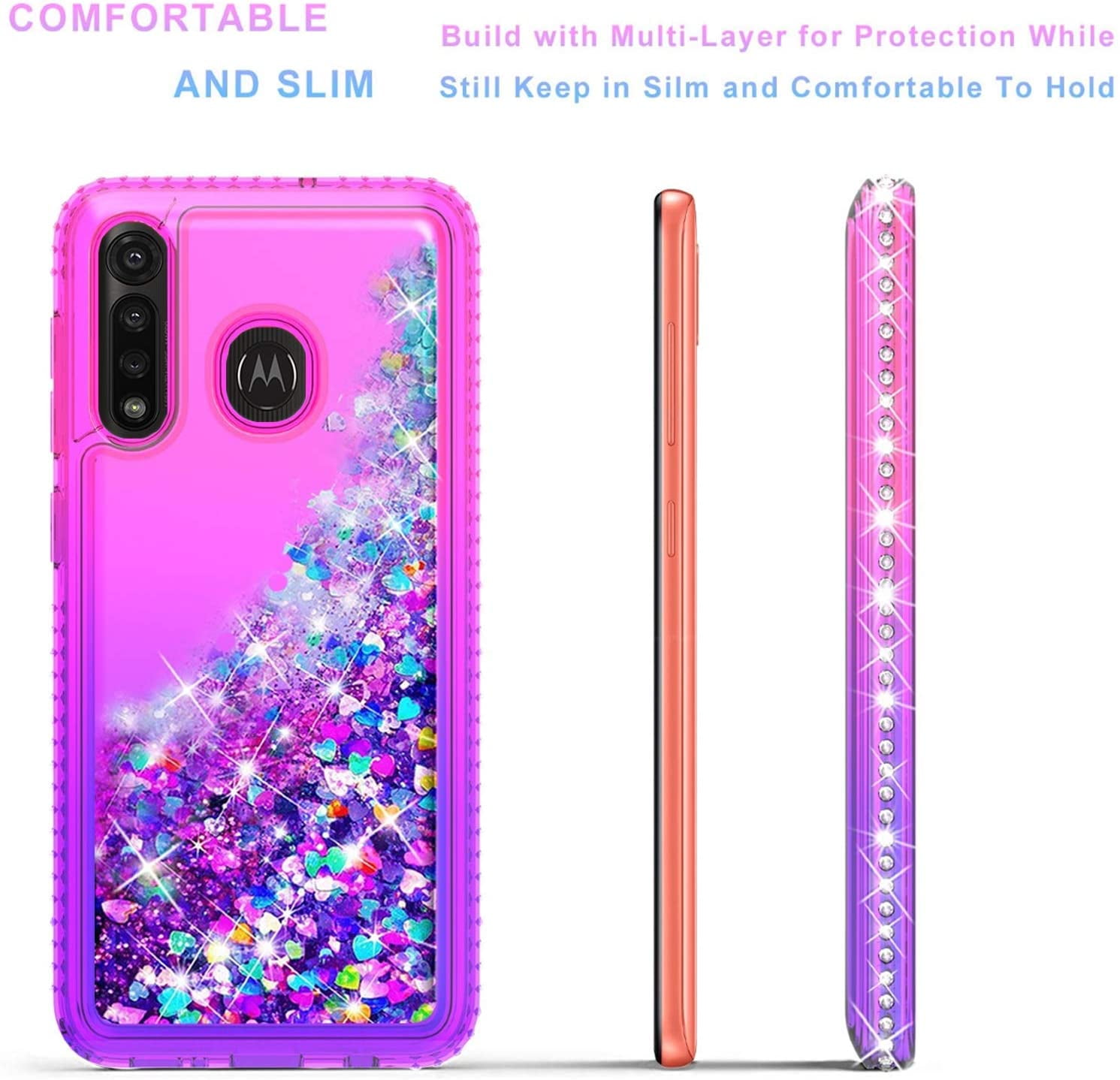 Motorola Moto G Power 2020 Phone Case, Liquid Floating Glitter ...