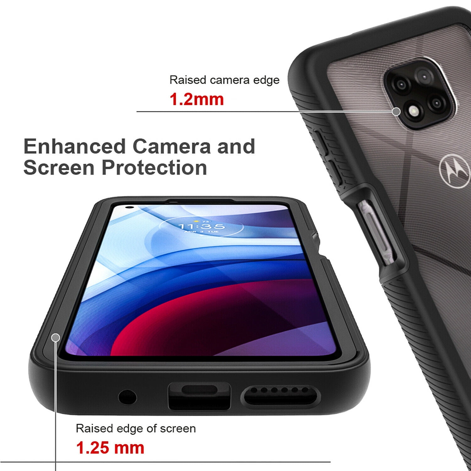 Motorola Moto G Power 2021 Case, Transparent Drop Proof Phone Cover ...