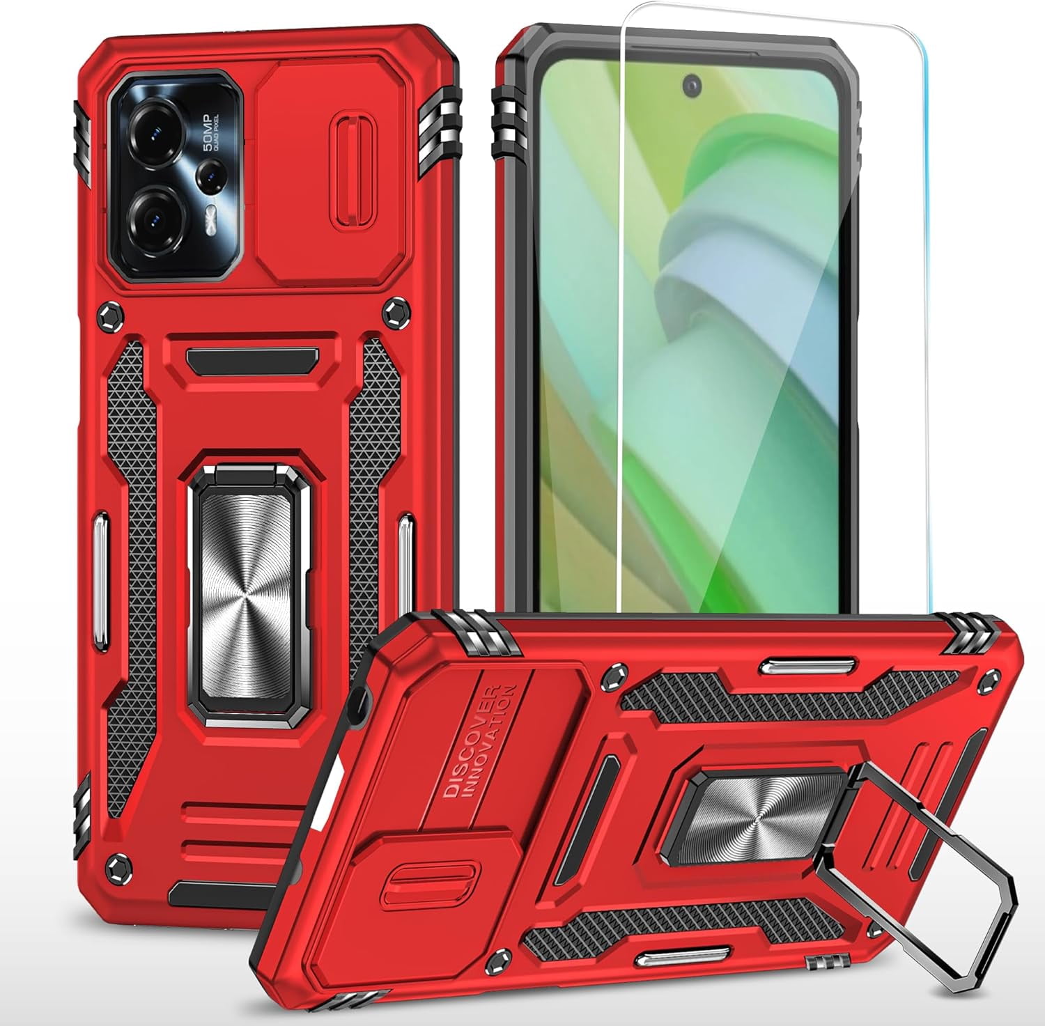 for Motorola Moto G Power 5G 2023 Case with HD Screen Protector & Slide ...