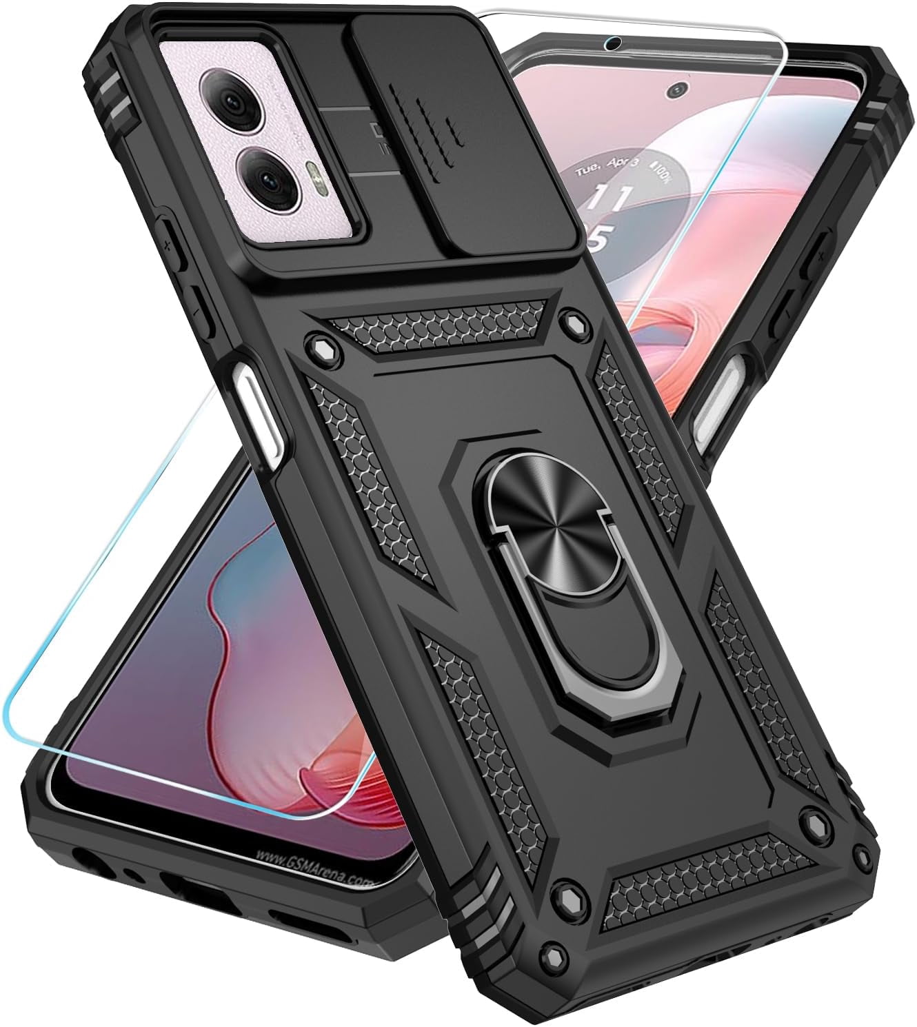 for Motorola Moto G Power 5G 2024 Case with HD Screen Protector & Slide ...