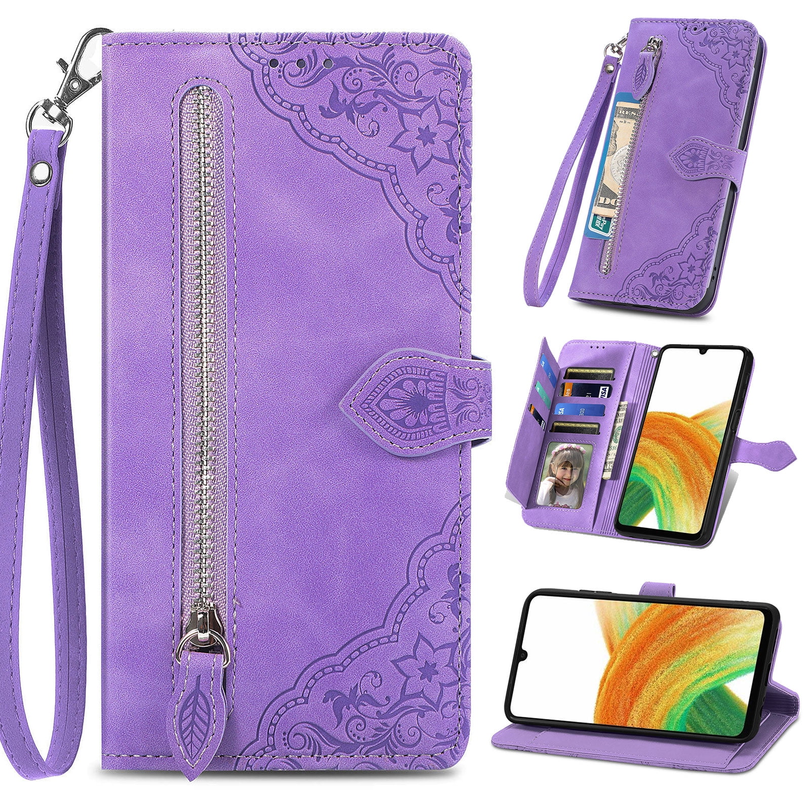 for Motorola Moto G Power 5G 2025 Wallet Case, [Flower Embossed ...