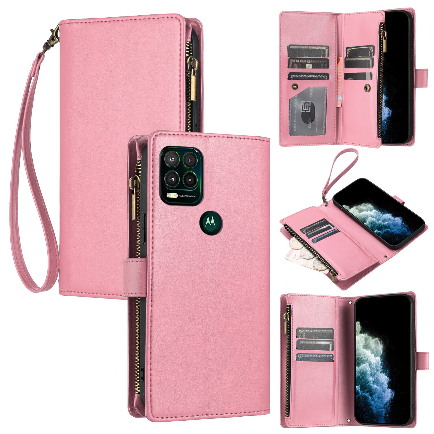 Motorola Moto G Stylus 5G 2021 Case , Card Slots PU Leather Folio Flip ...