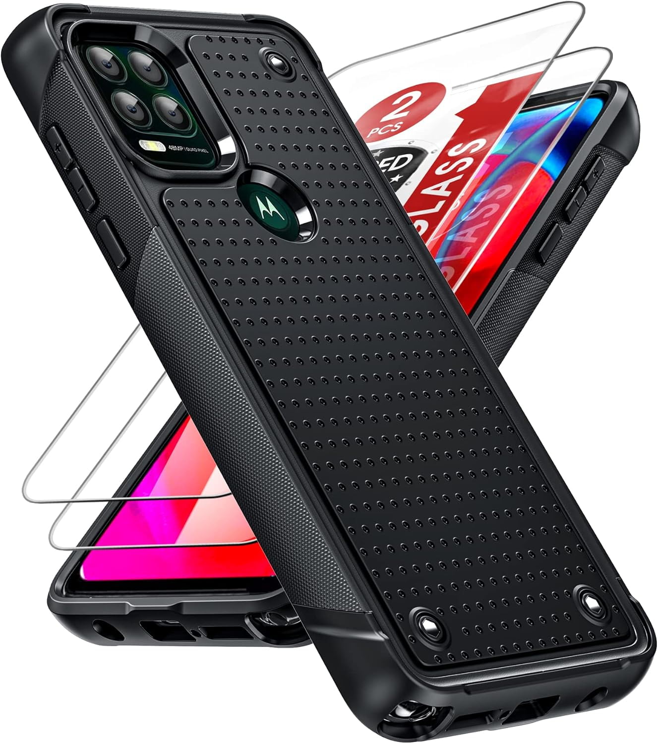 for Motorola Moto G Stylus 5G Case, Motorola Stylus 5G Case 2021 with [2 Pack] Screen Protectors ...