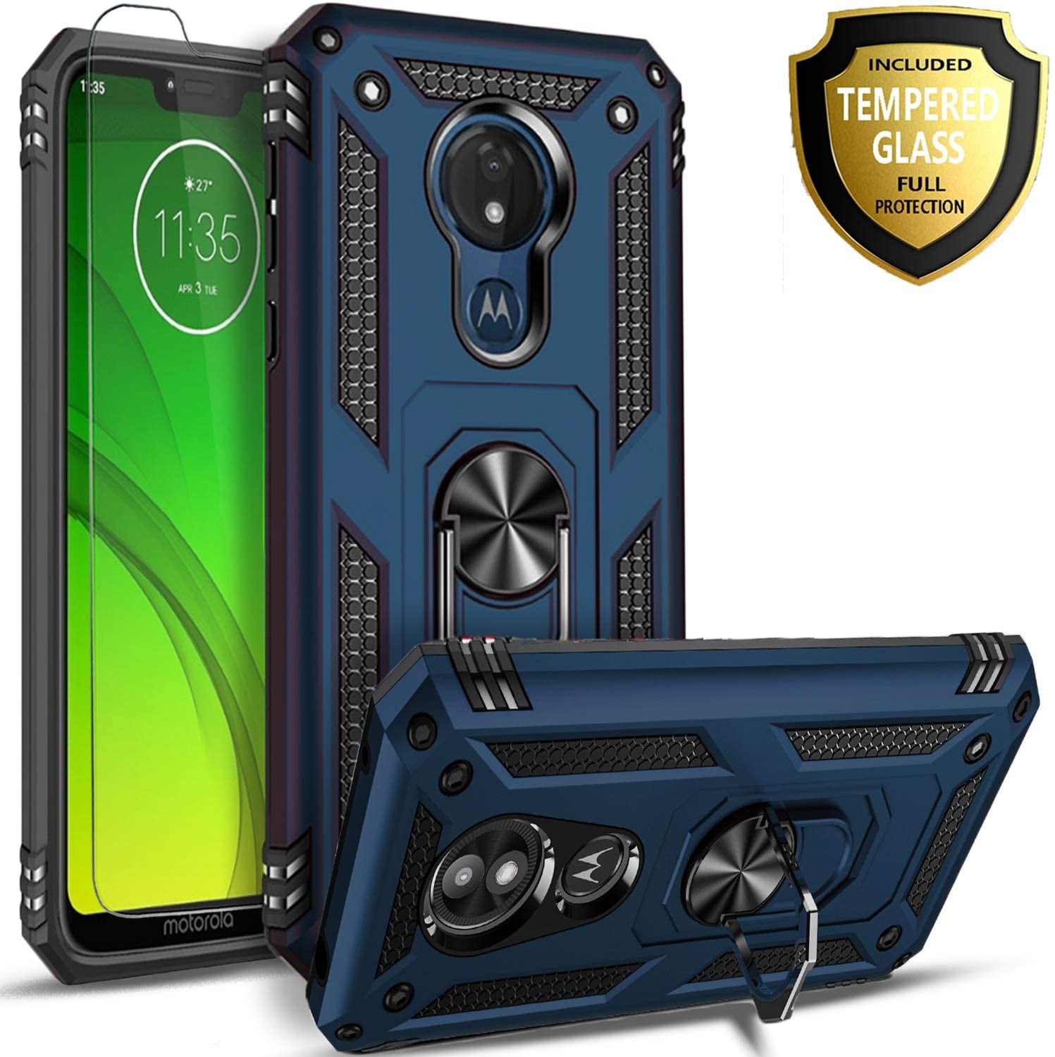 Motorola Moto G7/ G7 Plus Case, With [Tempered Glass Screen Protector ...