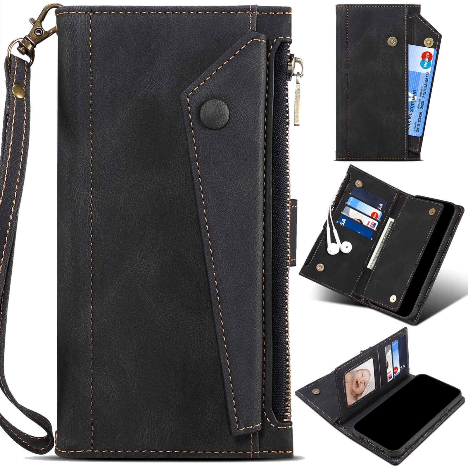 for Motorola Moto G73 Leather Phone Case Wallet Folio Flip Cover Casual ...