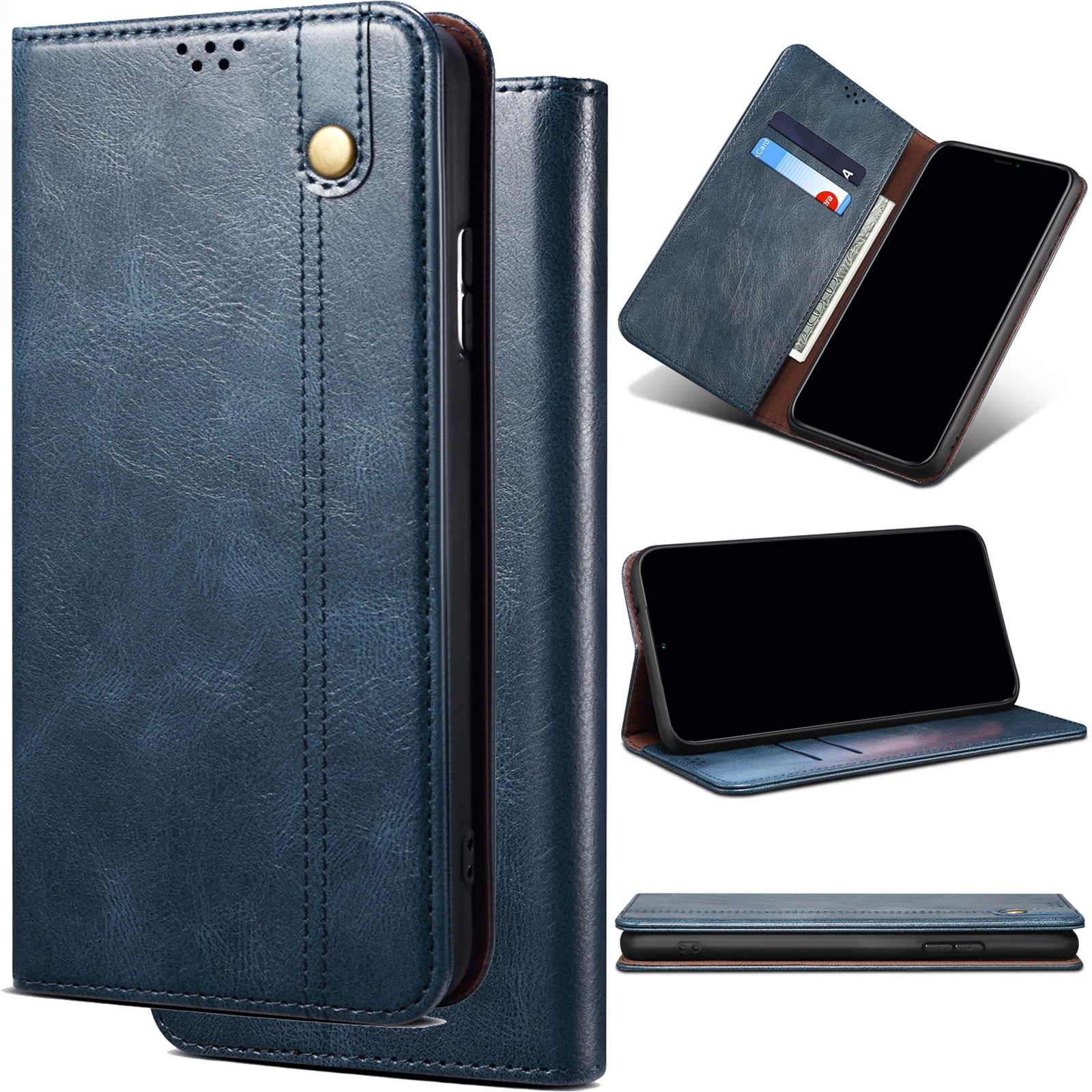 for Motorola Moto G75 Waxy Leather Phone Case, Retro Oil Wax Style with ...