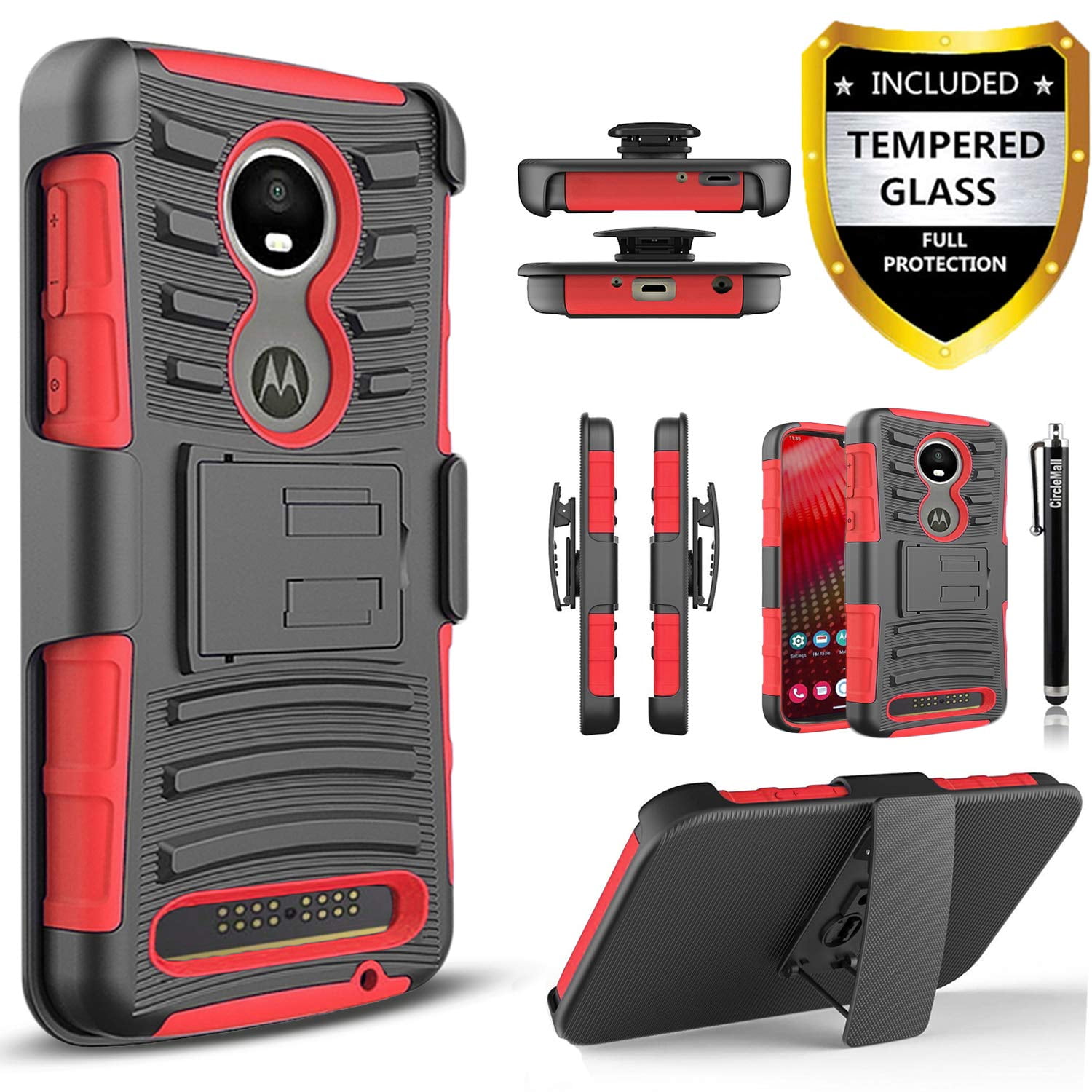 Motorola Moto Z4 Case, Dual Layers [Combo Holster] And Built-In ...