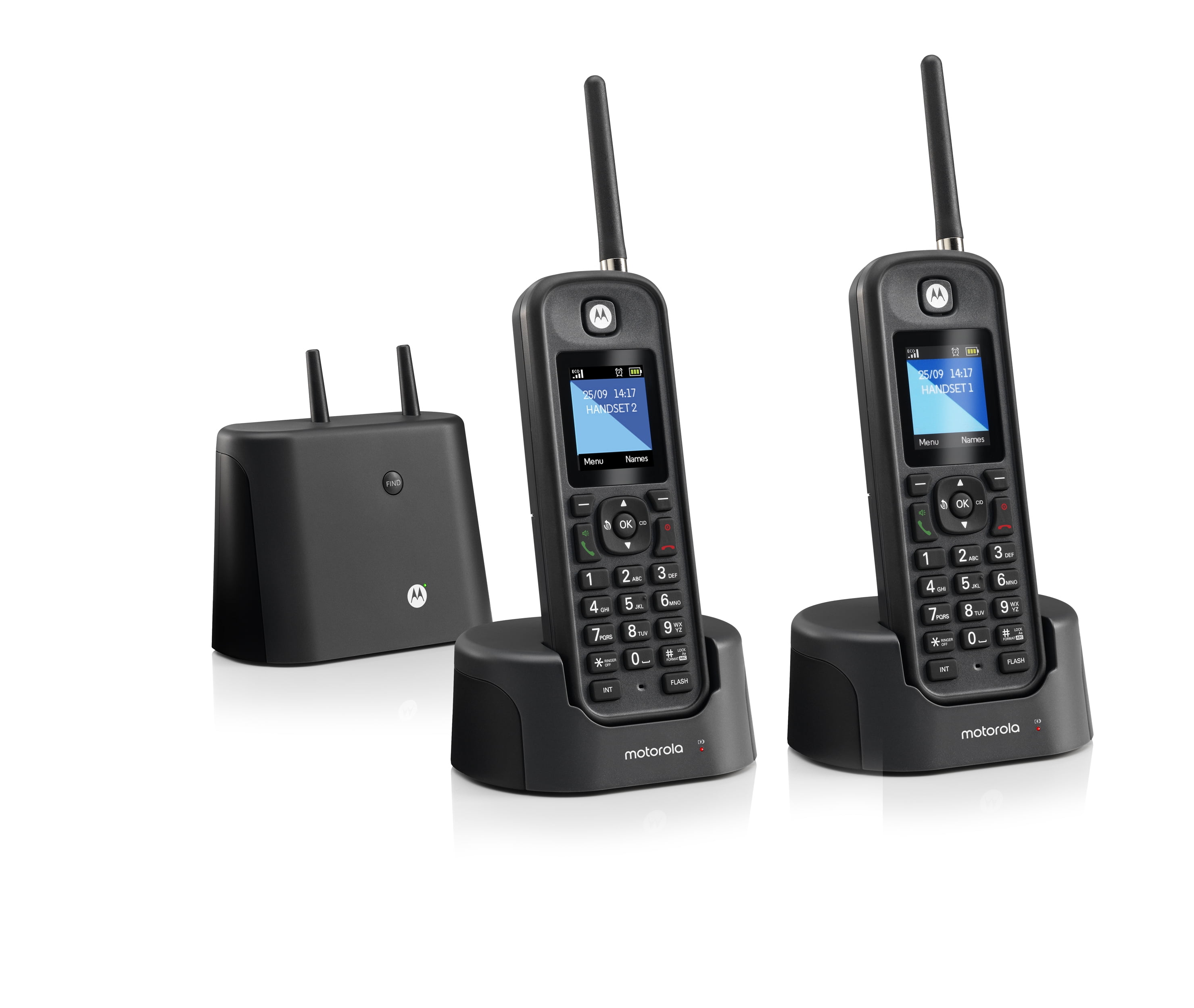 Motorola O2 Series Cordless Telephone with Digital Answering Machine, 2 ...