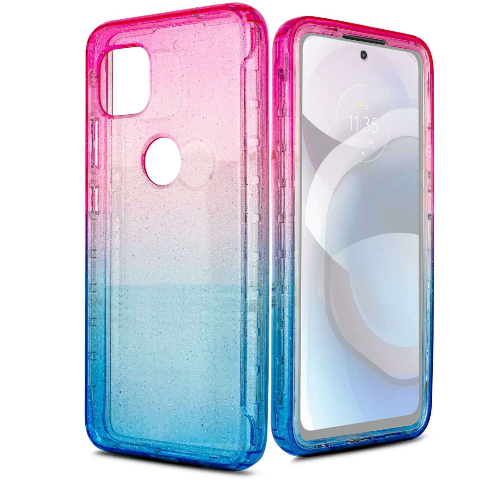 for Motorola One 5G ACE Moto G 5G Glitter Bling Full Body Built In ...