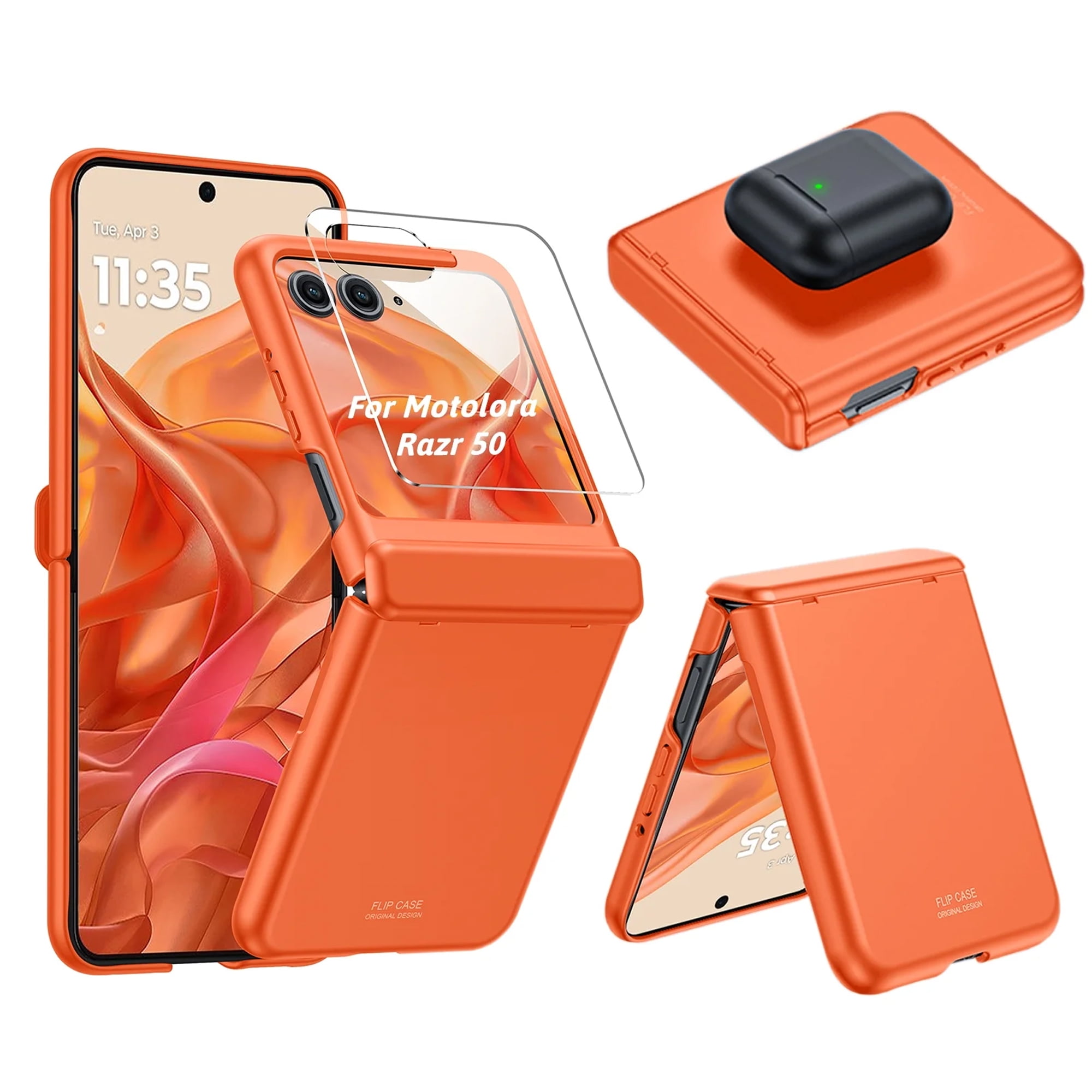 for Motorola Razr+ 2024 Case with Hinge Protection & Built-in Screen ...