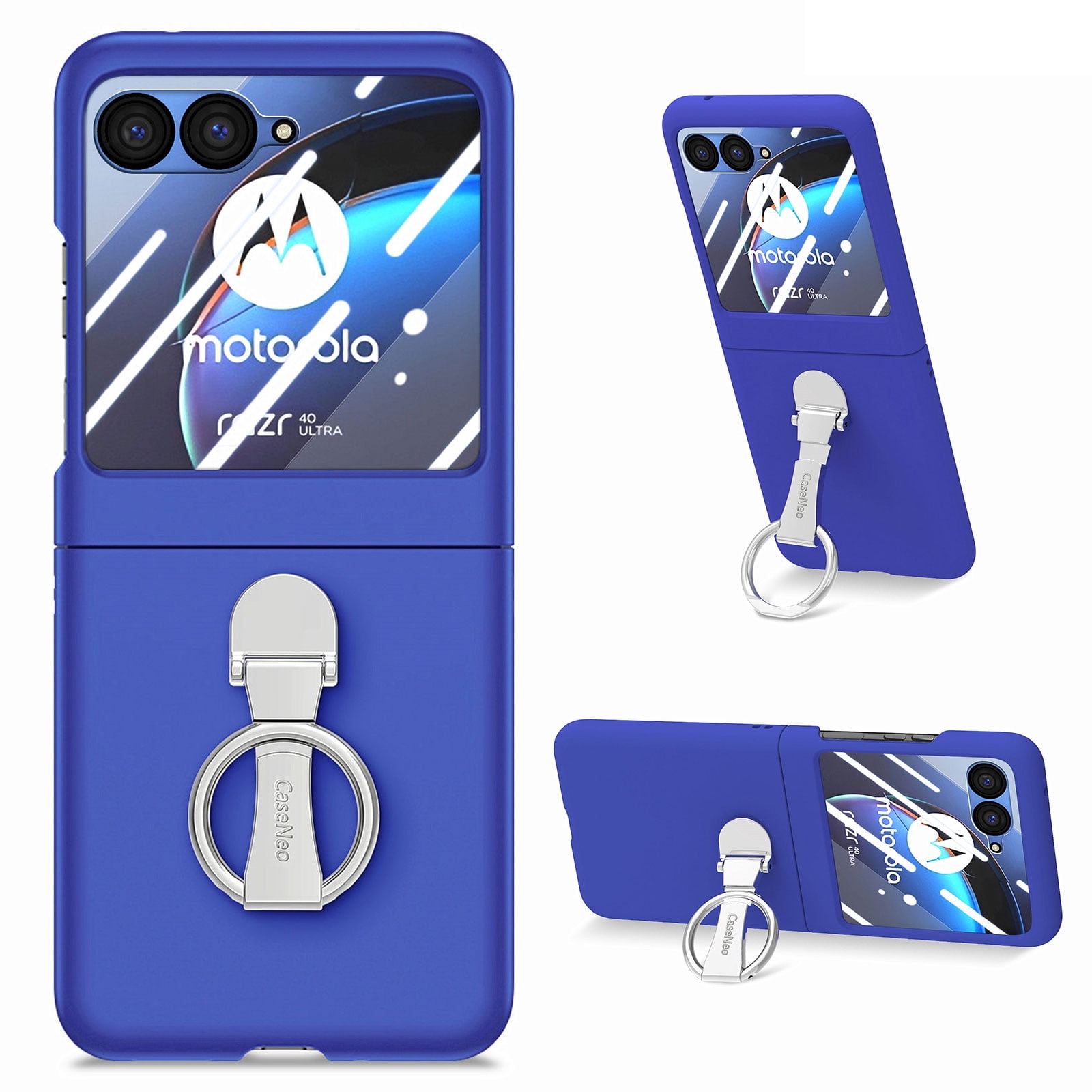 For Motorola Razr 40 Ultra Case with Ring, Heavy Duty Full Body Frosted ...