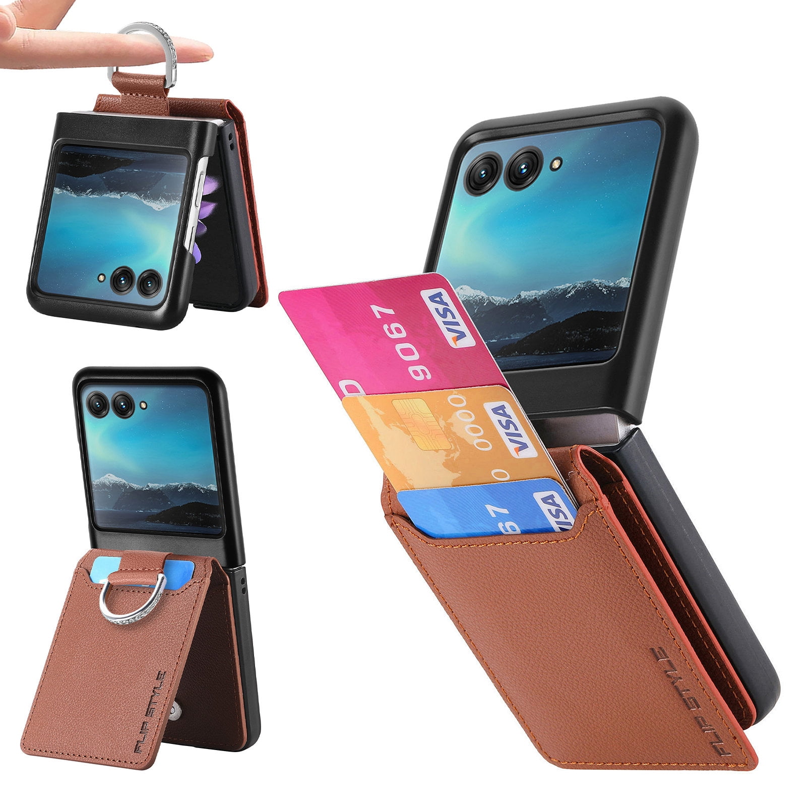 for Motorola Razr 40 Ultra Wallet Case with Card Holder Kickstand ...